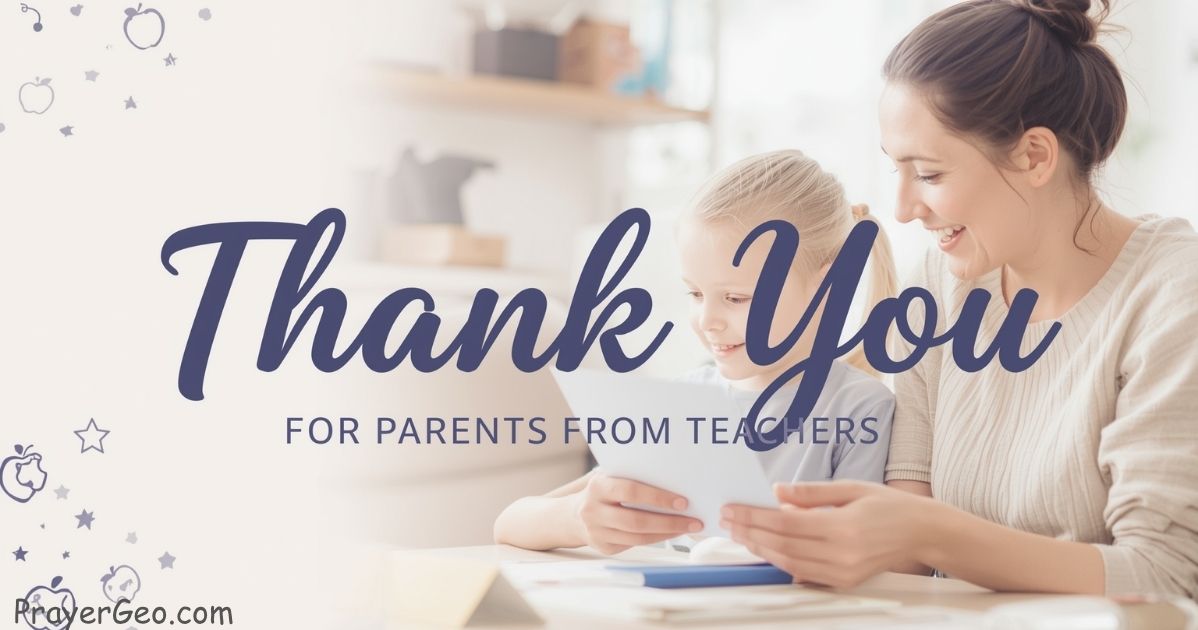 30+Thank You Notes to Parents From Teacher for Support